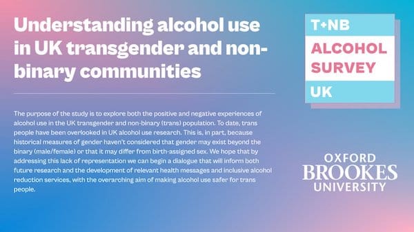 Have Your Say: new research to explore alcohol use in UK transgender and non-binary communities ...