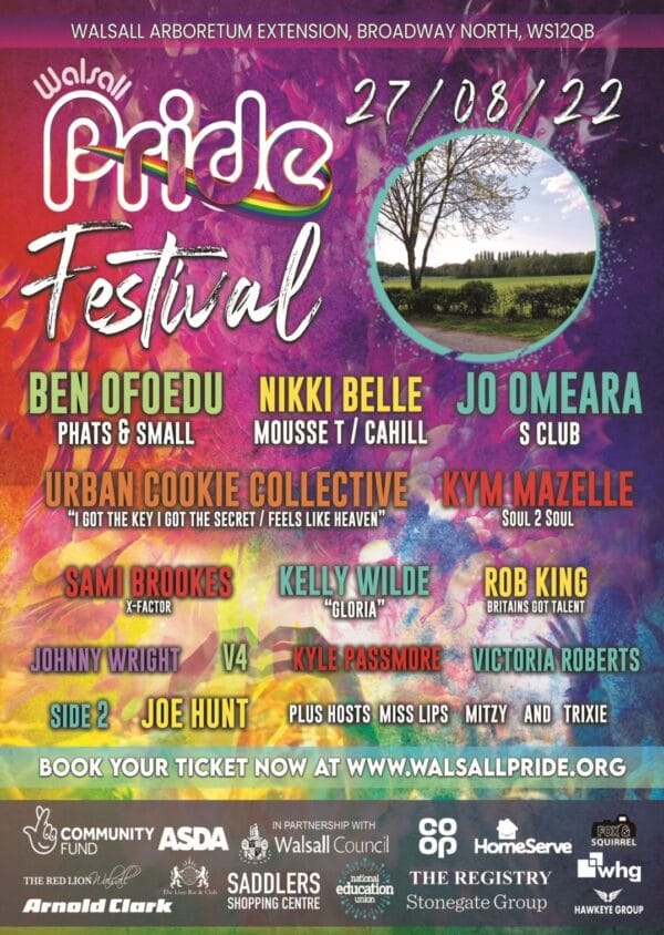 Walsall Pride announces line-up acts for Pride event on Saturday ...